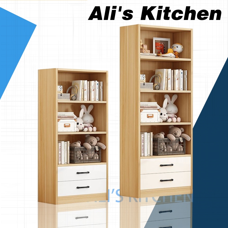 Multi-layer storage rack with drawers children's home bookcase bay ...