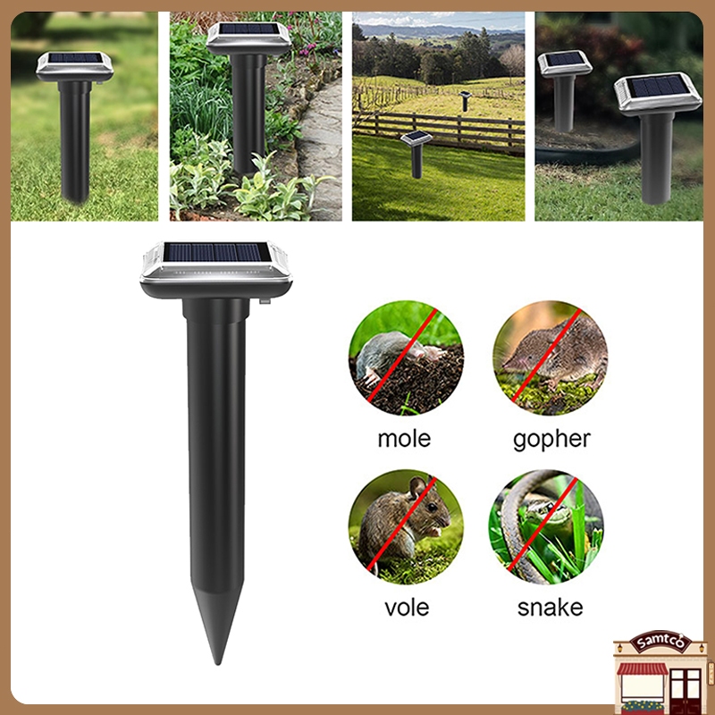 Garden Farm Snake Deterrent Stakes Ultrasonic Solar Powered Sonic Snake ...