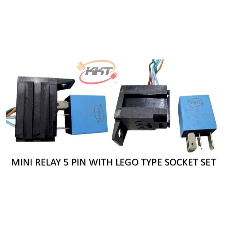 Mini Relay (5PIN) with Lego Type Socket Set (MOTORCYCLE)-Heavy Duty ...