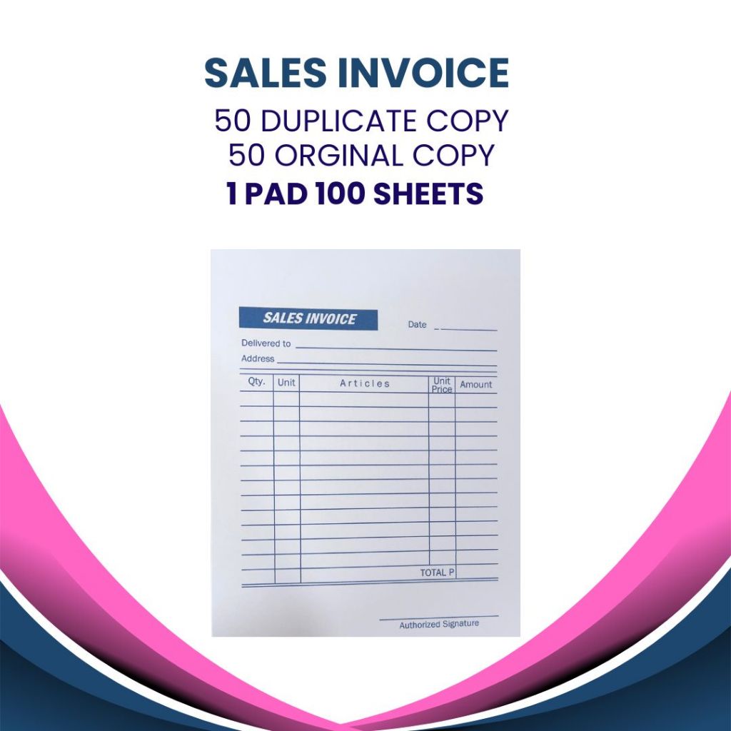 Sales Invoice (100 sheets per pad) | Shopee Philippines