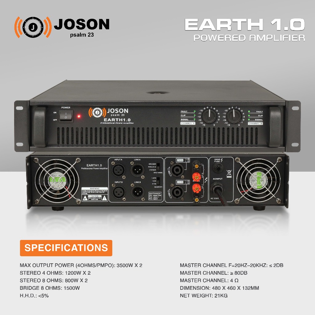 Joson EARTH 1.0 Professional Power Amplifier (Pure Copper) | Shopee ...