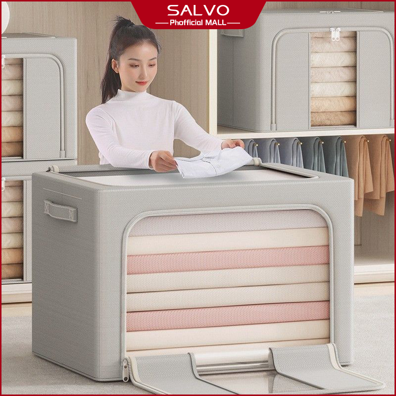 Foldable Storage Box Organizer Clothes Storage Bins With Lids Dustproof ...