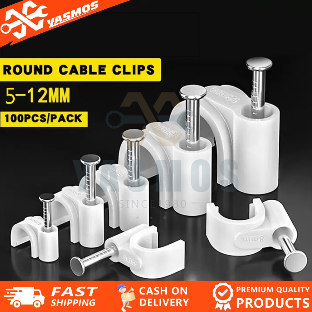 10pack/1000pcs Pvc Cable Clip Pvc Nail Cable Wire Clip Wall Hanging Clamp C Clamp | Shopee ...