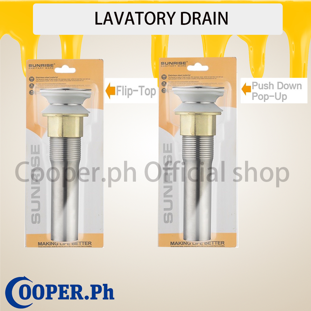 sunrise stainless304 lavatory drain push down pop up and flip top ...