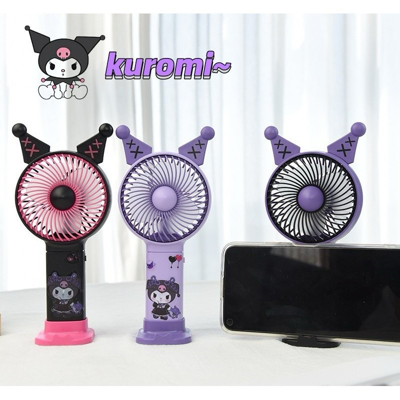 Kawaii Sanrio Kuromi Handheld Small Fan Portable Mini Fan USB Charging ...