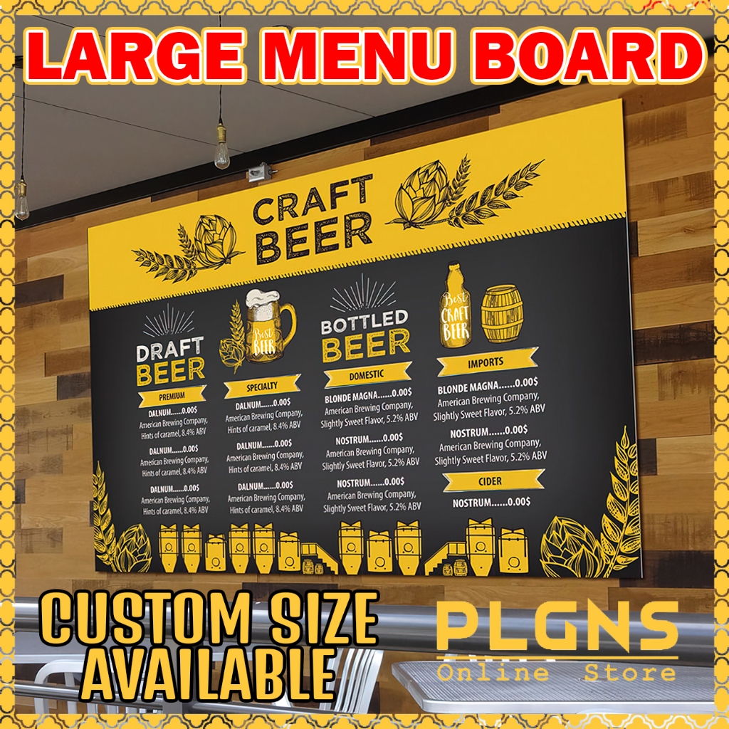 LARGE Menu Boards Custom SIZE Personalized / Customized Any size ...