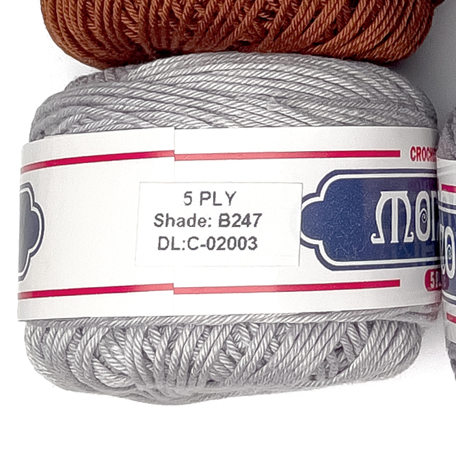 5ply Monaco Mercerized Crochet Cotton Thread Yarn 105m (40g) | Shopee ...