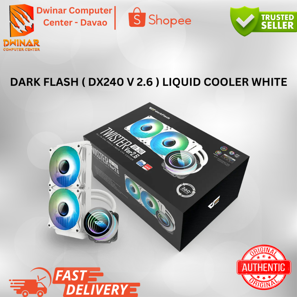DARK FLASH ( DX240 V 2.6 ) LIQUID COOLER WHITE | Shopee Philippines