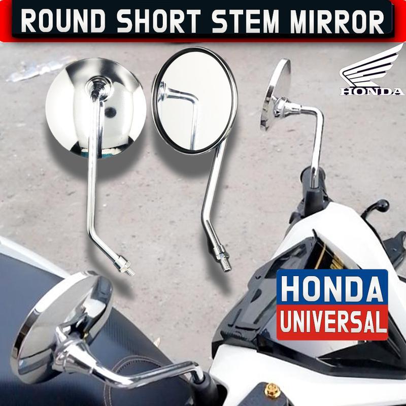 HONDA CLICK 125i Side Mirror Round Stainless Aluminum Alloy Short stem ...
