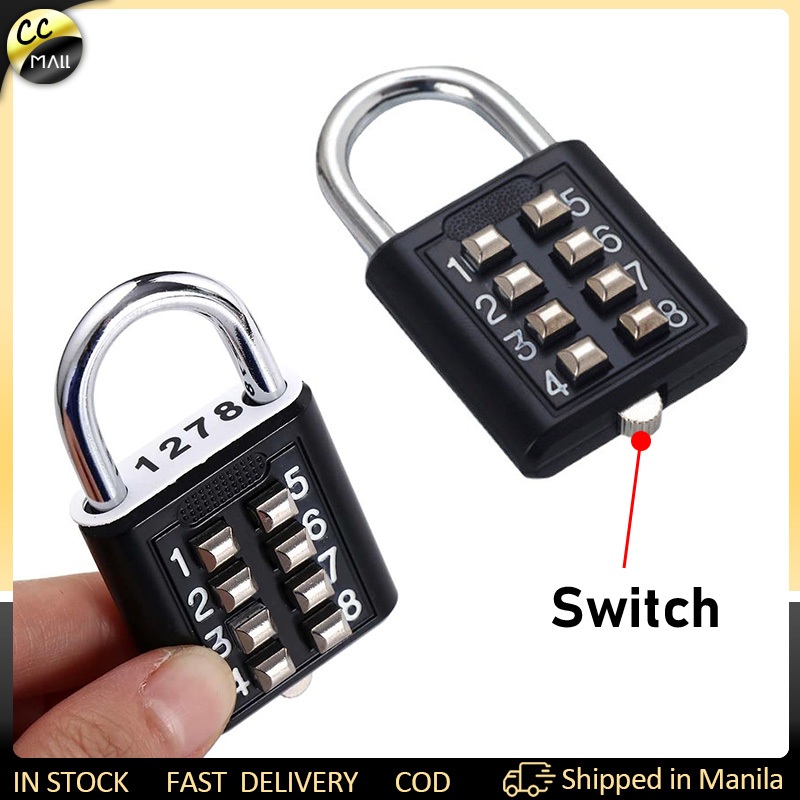 8 Digital Security Padlock Code Keyed Anti-thieft Combination Padlock ...
