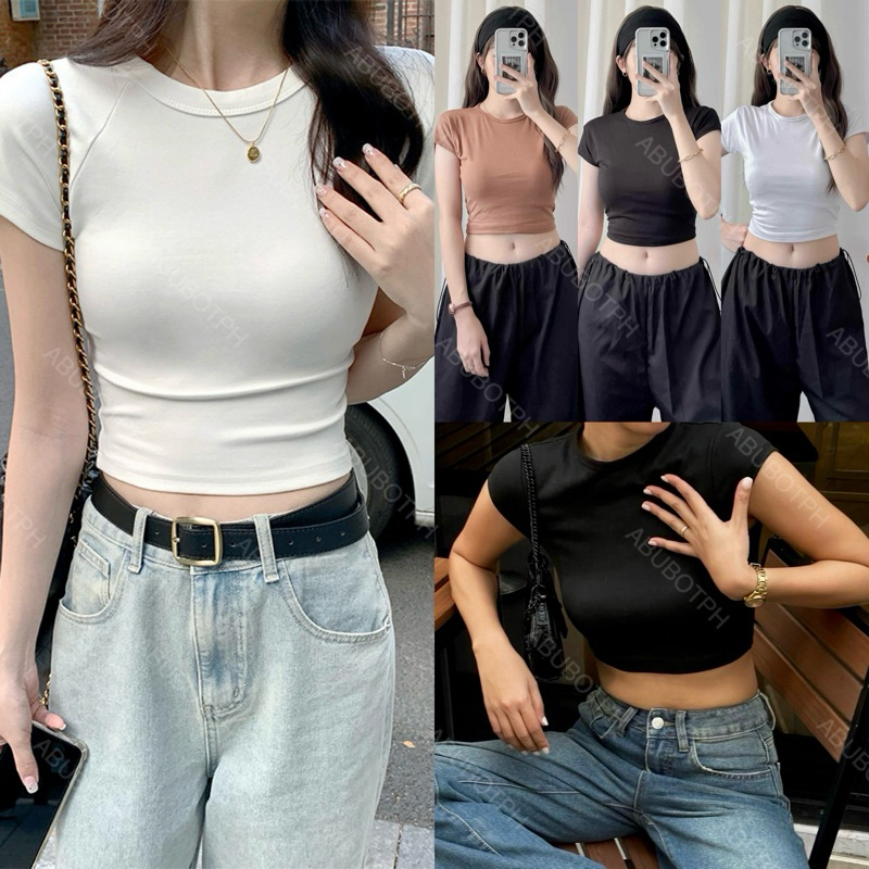 MALOI Croptop Double Lining Cotton Top | Shopee Philippines