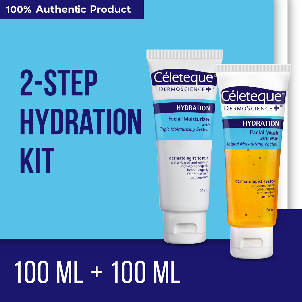 Celeteque 2-Step Hydration Kit (Hydration Facial Wash 100ml + Hydration ...