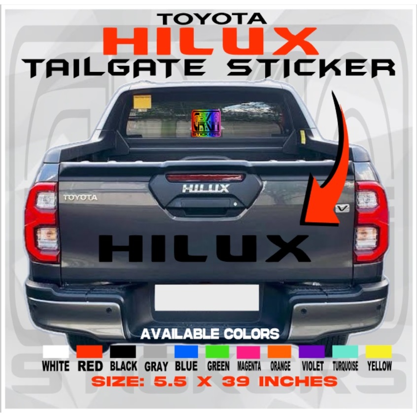 Toyota Hilux Revo / Hilux Conquest / Roco / GR Tailgate sticker decals ...