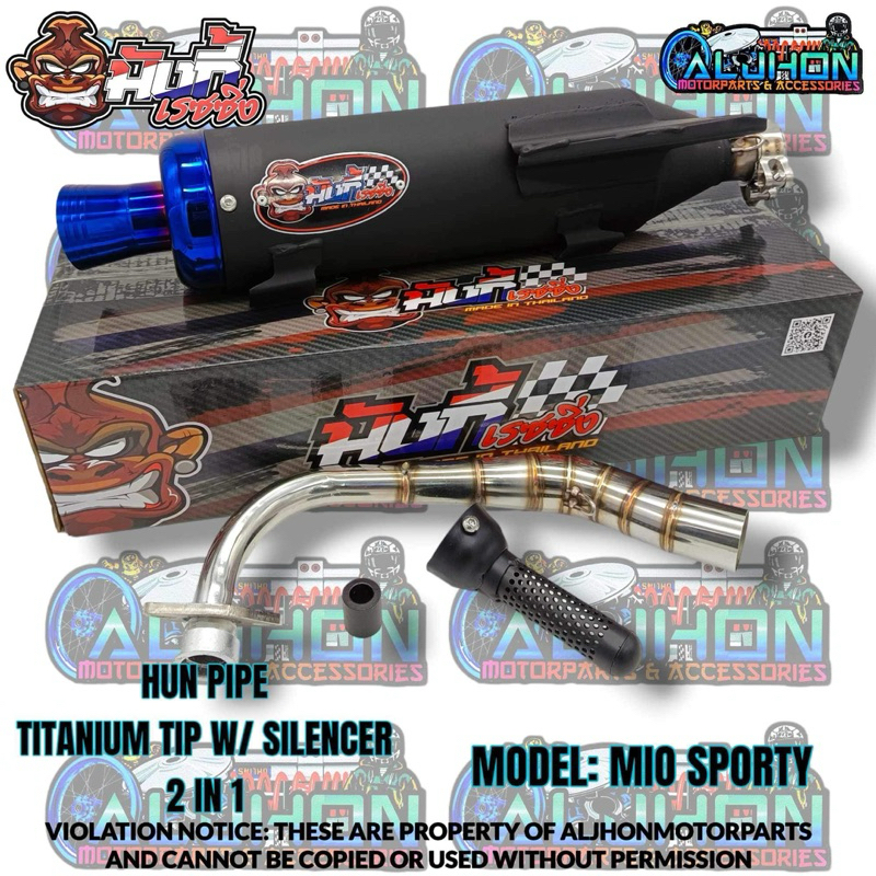 Hun Pipe for MIO SPORTY Blue Tip (2in1 with silencer) | Shopee Philippines