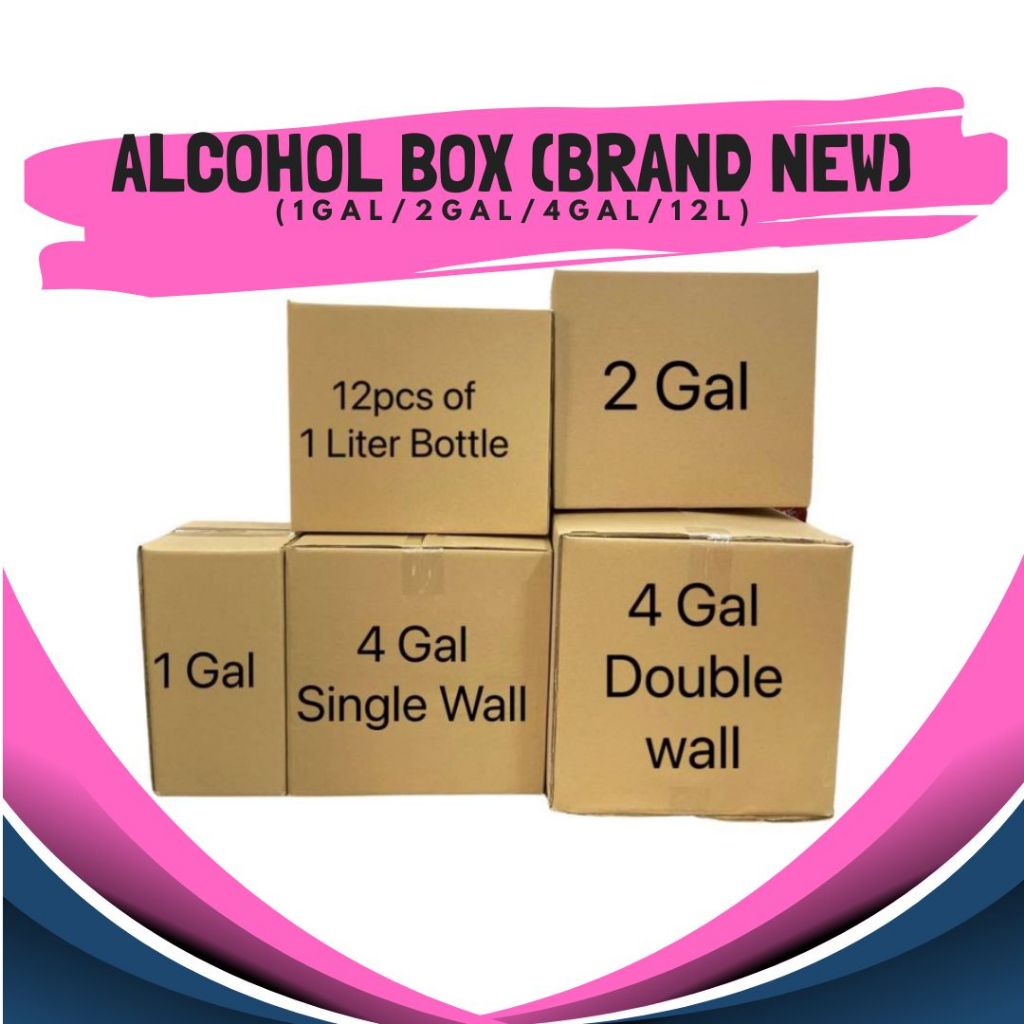 Corrugated Alcohol Box (1 gal,2 gal, 4Gal,12L)Shipping Box Sold per 5 Pieces | Shopee Philippines