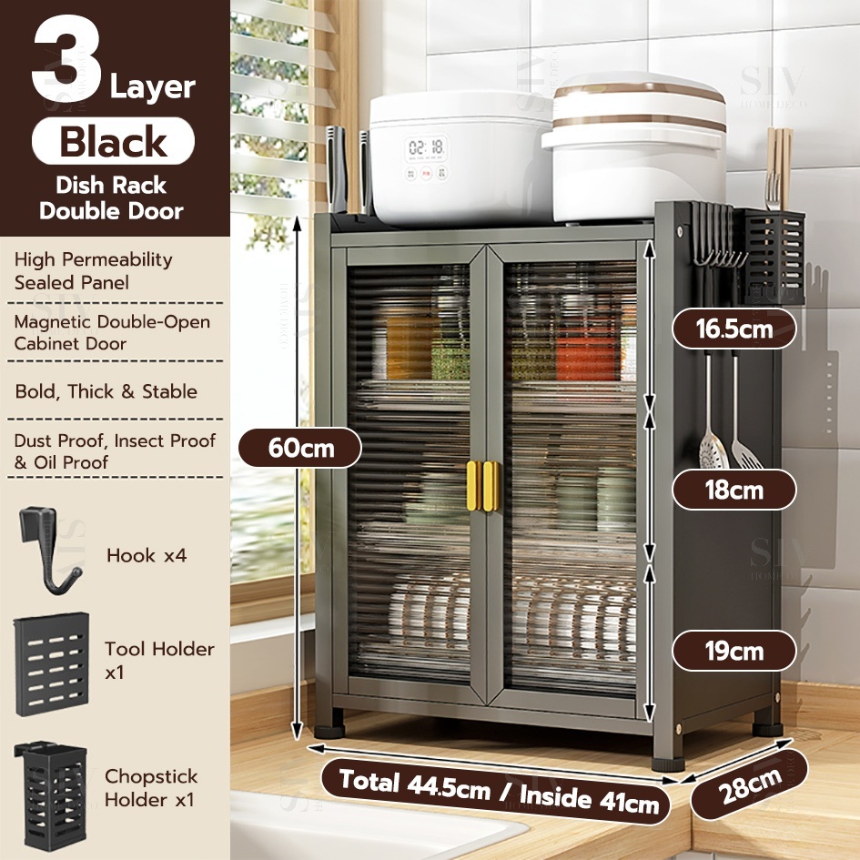 Kitchen Cabinet Organizer 3 Tier Dish Organizer Plate Organizer ...