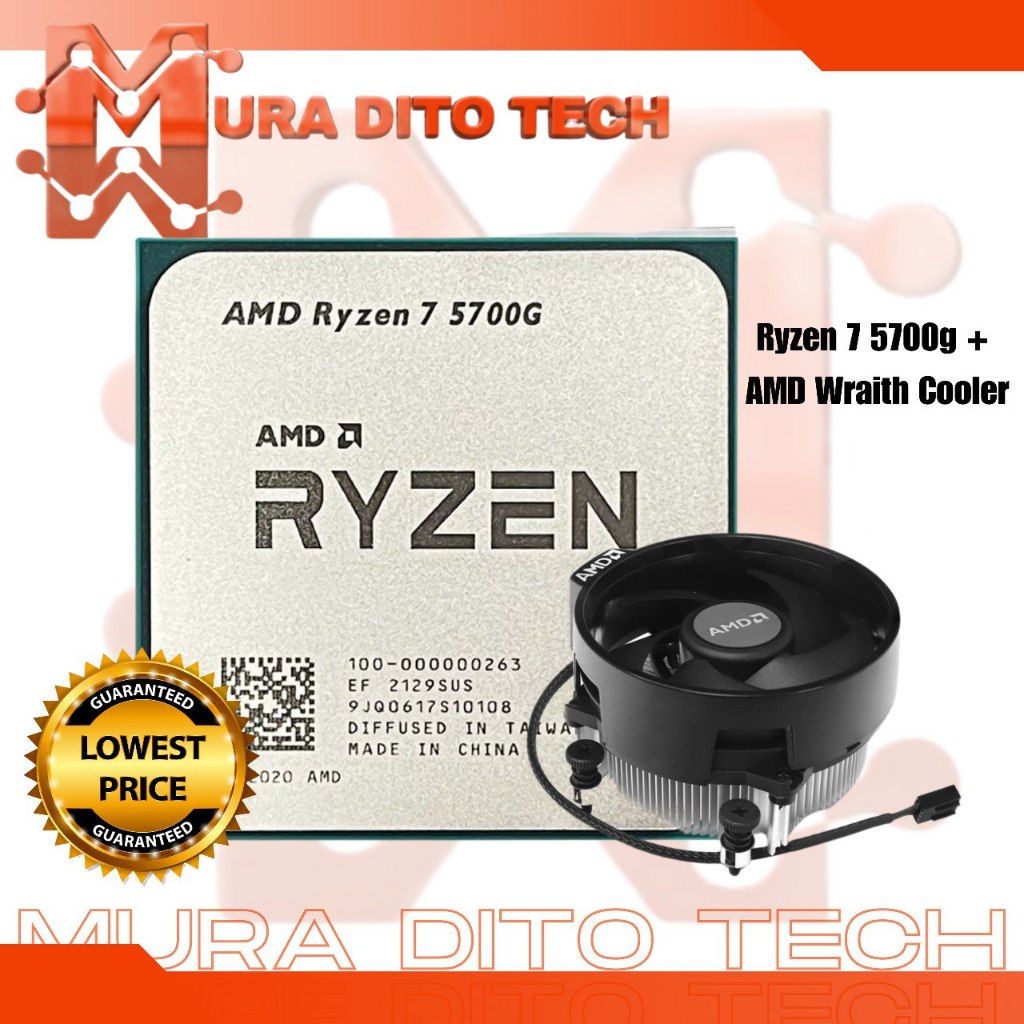 AMD RYZEN 7 5700G PROCESSOR BRANDNEW -TRAY TYPE w/ AMD STEALTH WRAITH COOLER + B450M MoBo ...