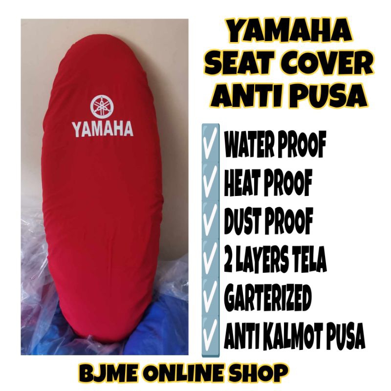 ( YAMAHA LOGO RED ) SEAT COVER ANTI PUSA ANTI-SCRATCH WATER REPELLANT 2 ...