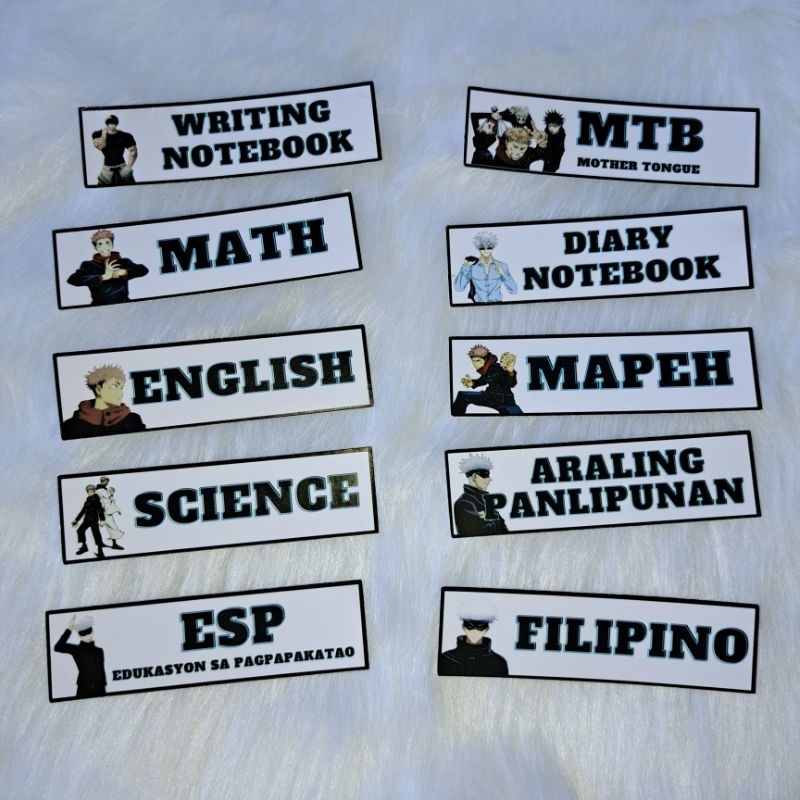 Notebook label sticker (Set A) 1 set for 15 pesos STRICTLY NO EDITING ...