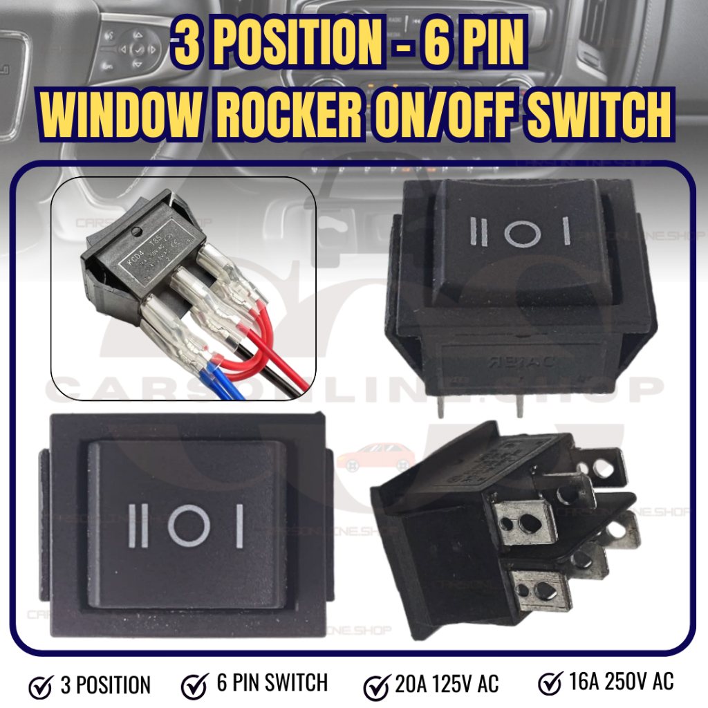 COS (2499) Rocker Switch DPDT On-Off-On 3 Position 6 Pin Arrow Reset ...