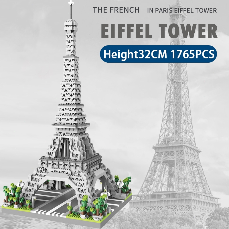 Eiffel Tower Building Set 3D Model Large Size Lego Building Blocks Educational Toys for Kids ...