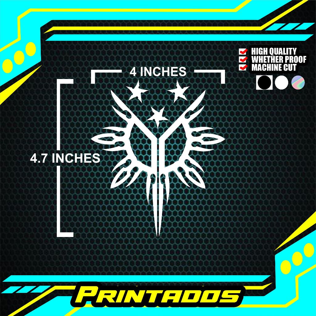 ORIGINAL 3 STARS AND THE SUN TYPE 2 decal sticker cutout for car ...