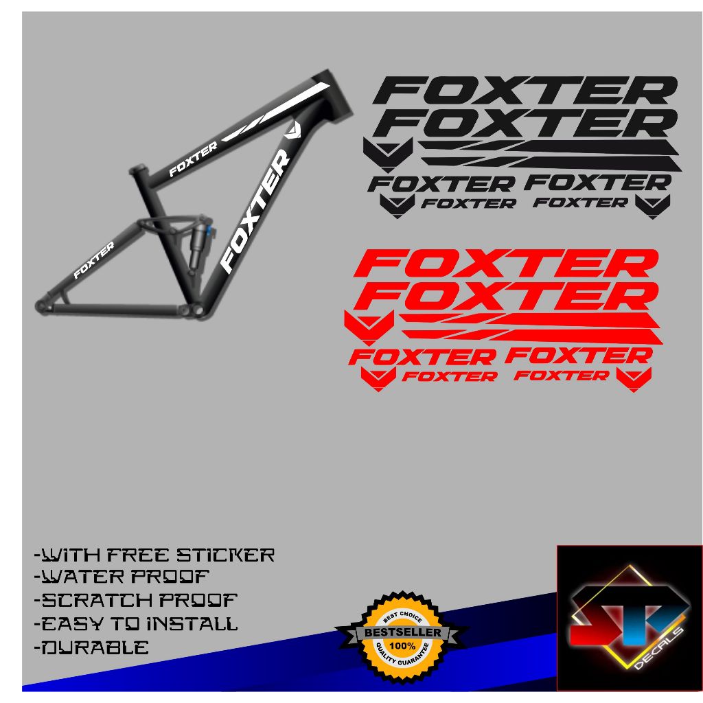 FOXTER Mountain Bike cut-out Vinyl Sticker Decal for and Road Sticker ...