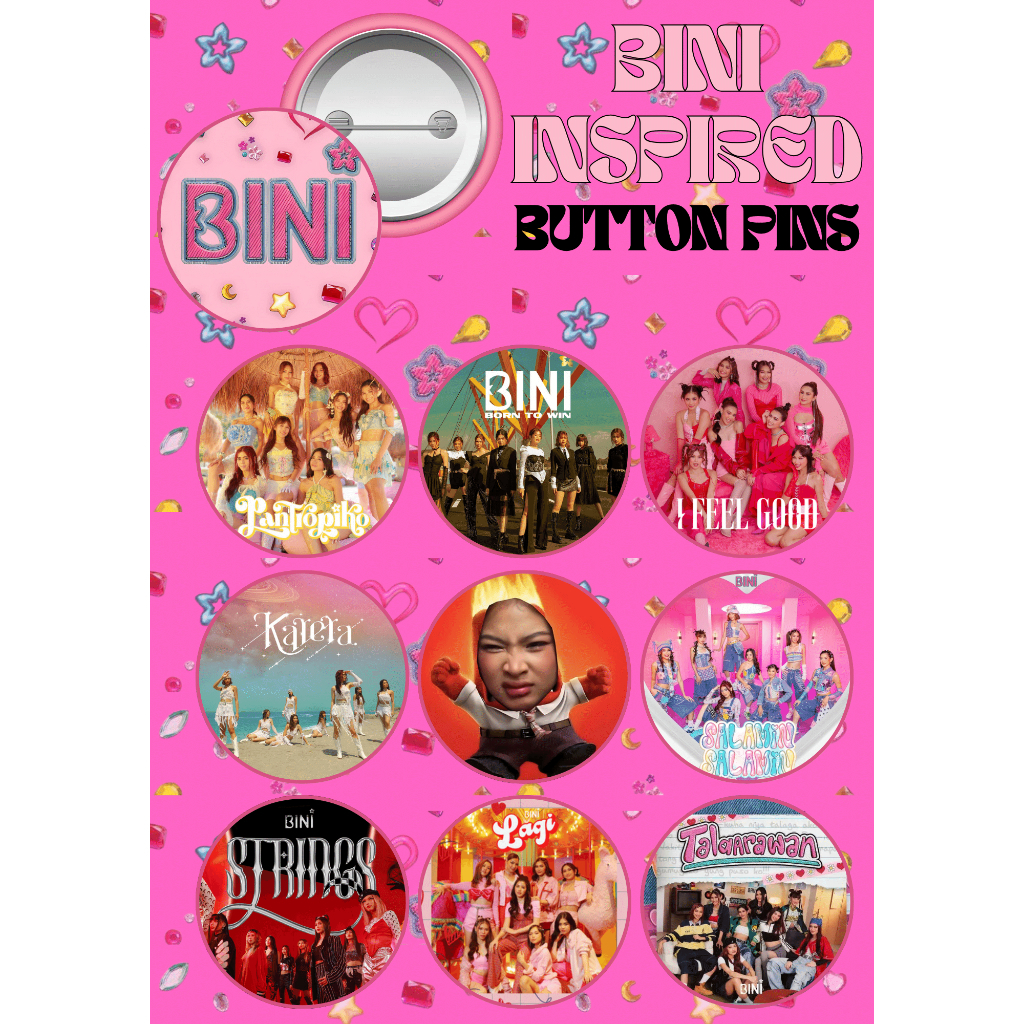 BINI Inspired Button Pin (2.75 inches) | Shopee Philippines