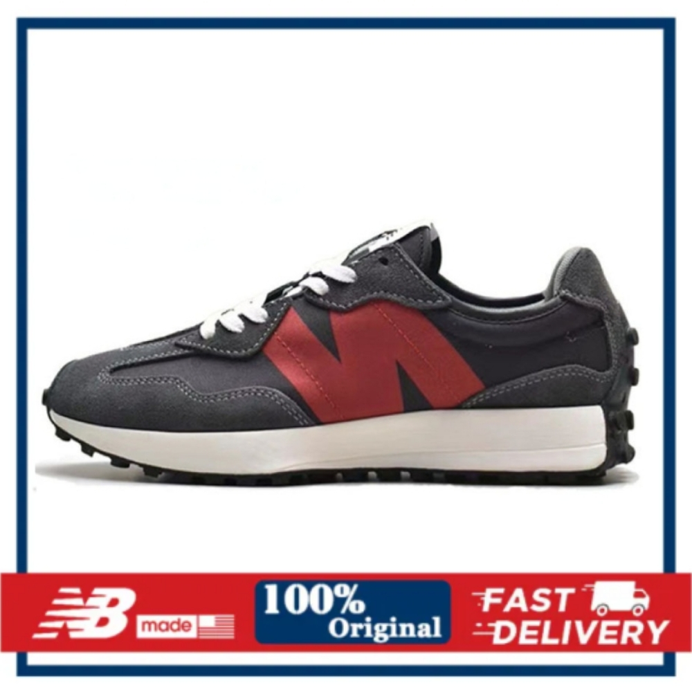 【100% original】New Balance NB 327 MS327FF Dark Grey-Red Shoes For Men ...
