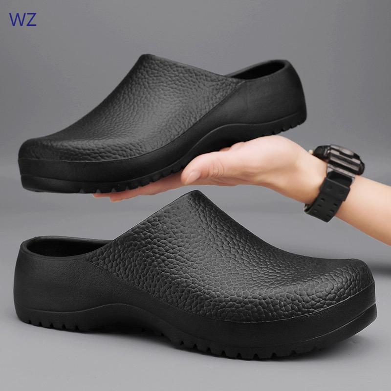non-slip shoes chef shoes half pack work shoes dining shoes garden ...