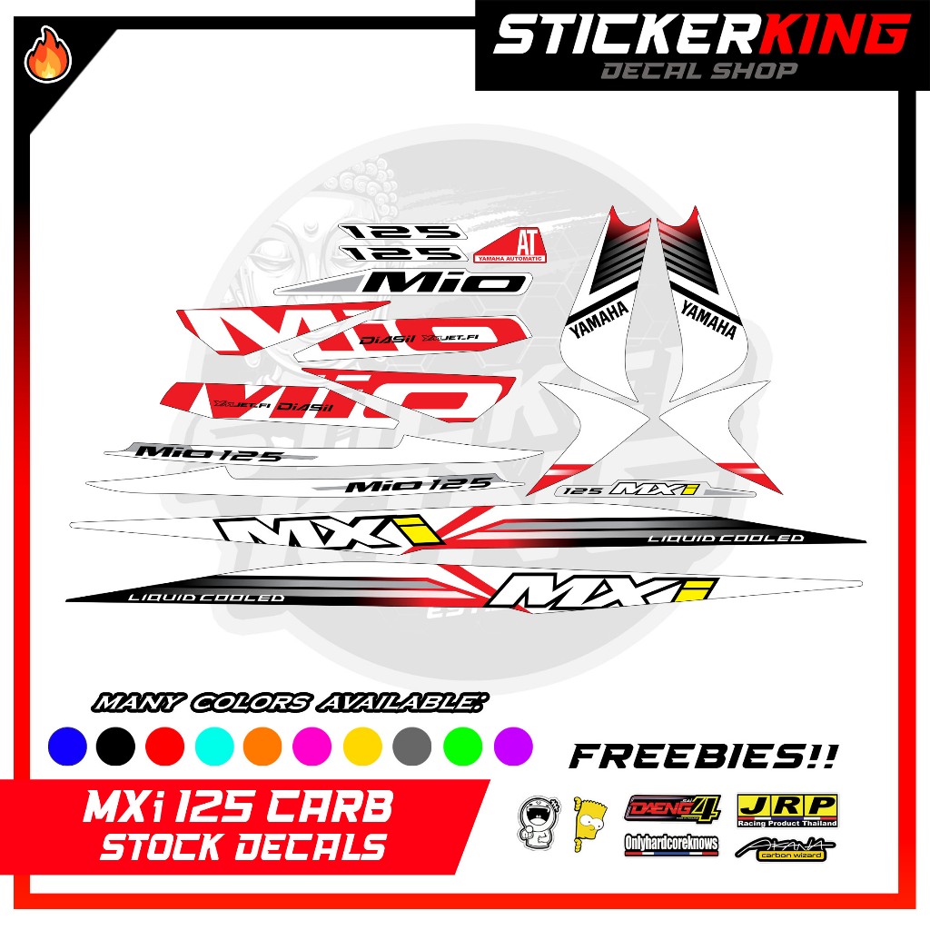 MIO MXi 125 STOCK DECALS WITH FREEBIES (PREMIUM QUALITY GLOSSY PRINT ...
