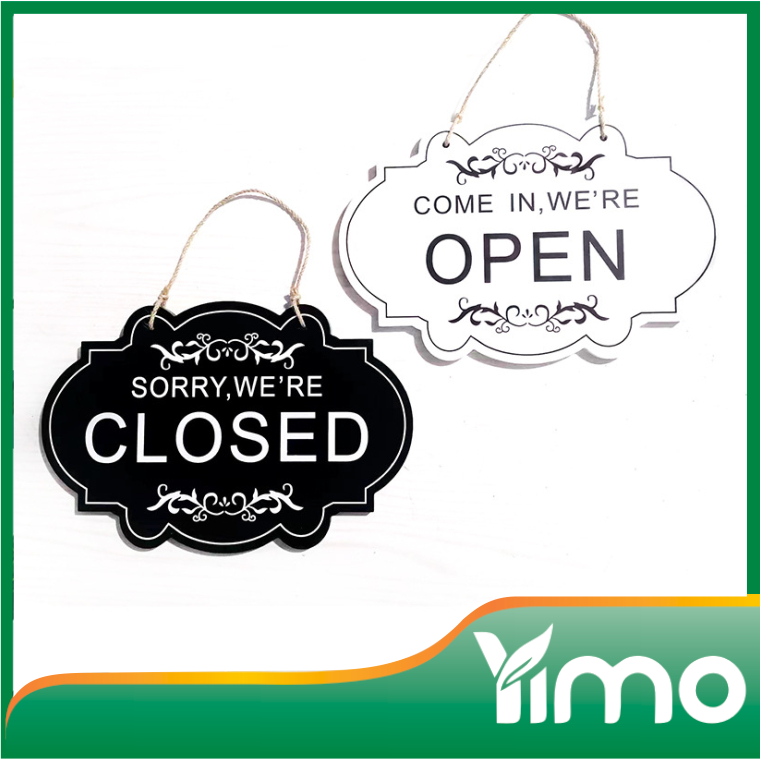 MODERN DESIGN OPEN AND CLOSED SIGNAGE WOODEN HANGING DECORATION ...