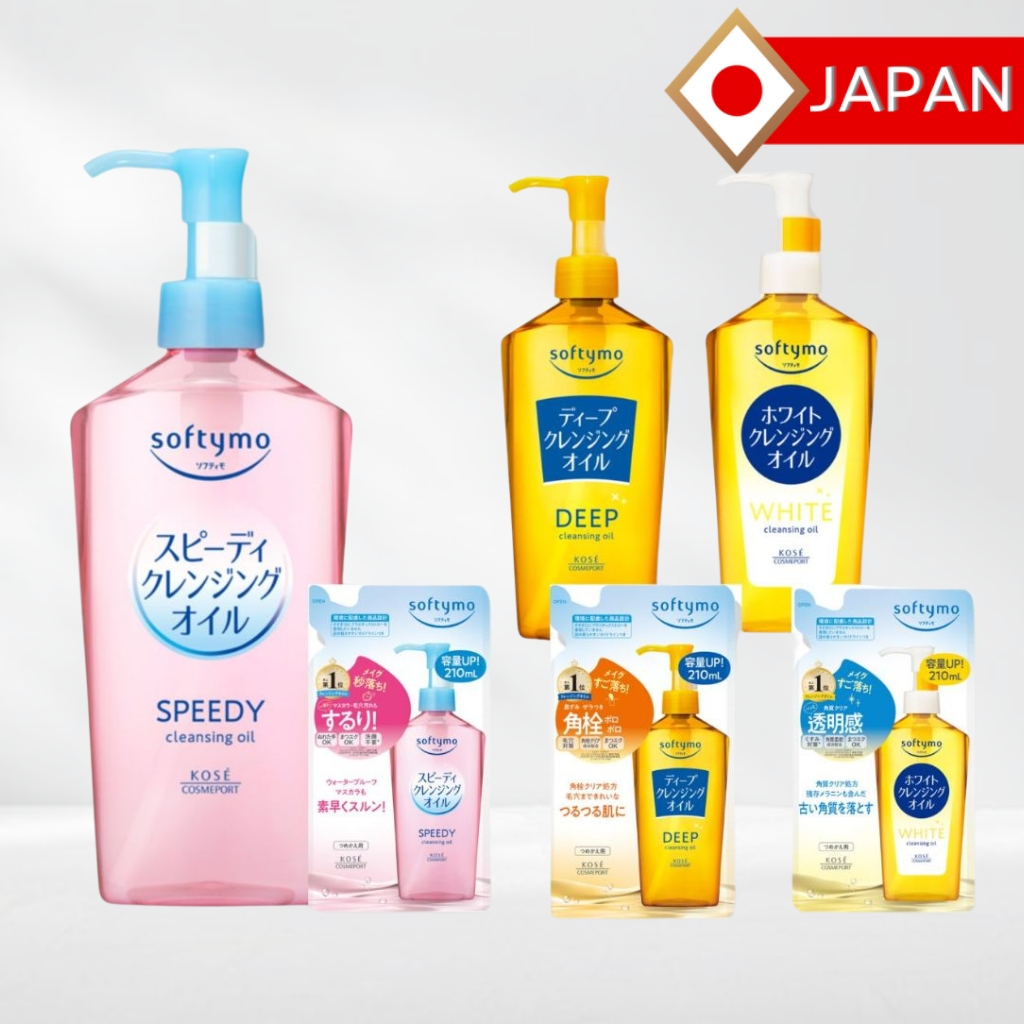 Kose Softymo Makeup Remover Speedy/Deep/White Cleansing Oil 240ml Refill 210ml 【Direct from ...