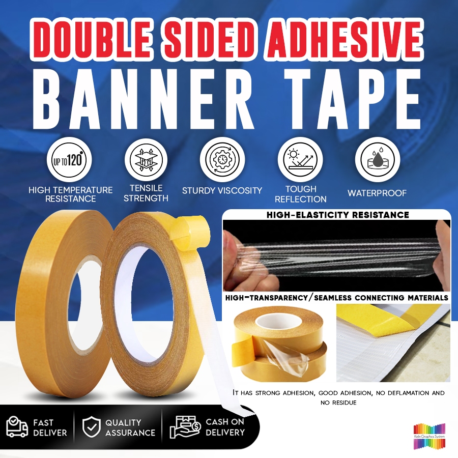 KGS Double Sided Banner Tape S335 20mm X 25m Strong Adhesive, Multi ...