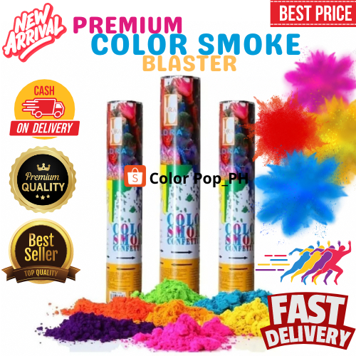 HIGH QUALITY HOLI POWDER COLOR SMOKE BLASTER POPPERS PARTY FUN RUN ...