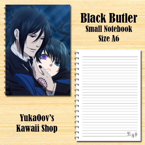 (Small Size) Kuroshitsuji Notebook (1/2) Black Butler Notebook A6 Size ...