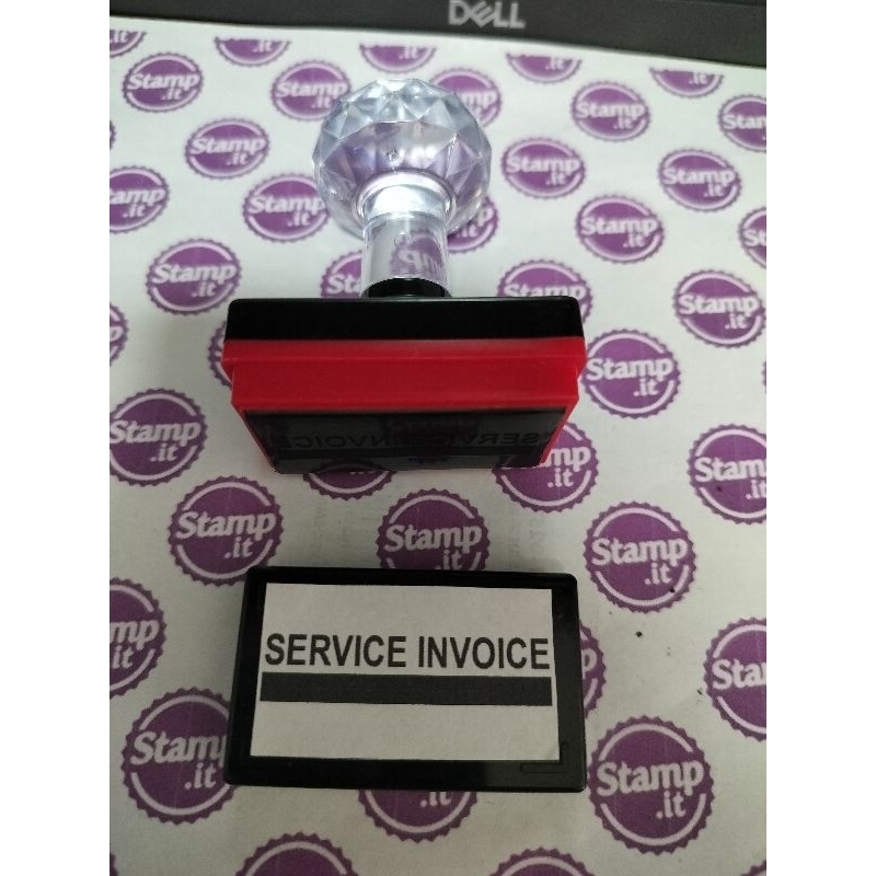 SERVICE INVOICE Stamp with thick strikethrough 20mm x 40mm Self-inking ...