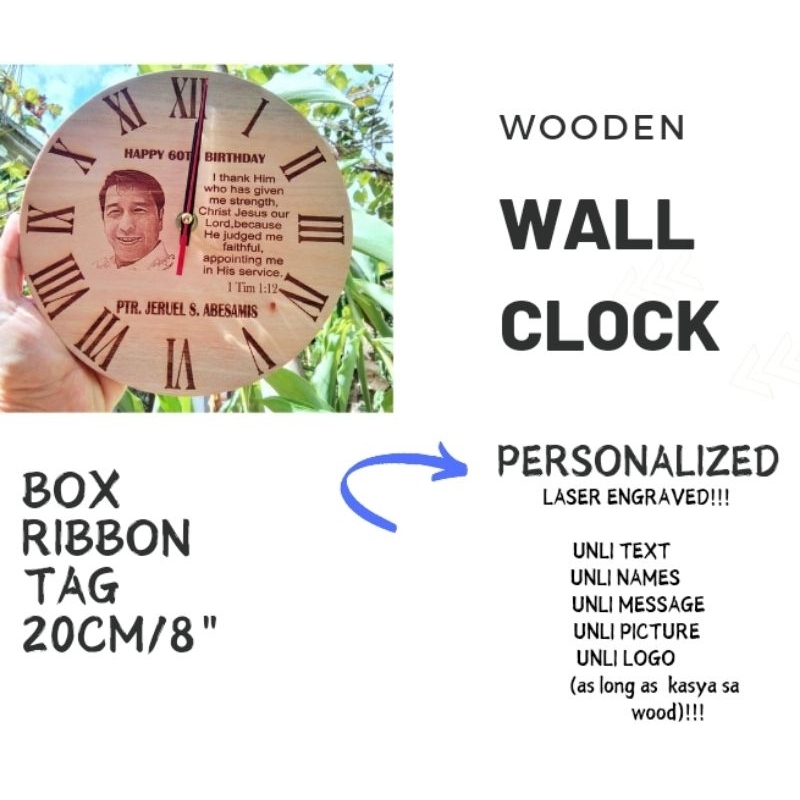 Personalized Wooden Wall Clock-souvenir items-gift idea-giveaways ...