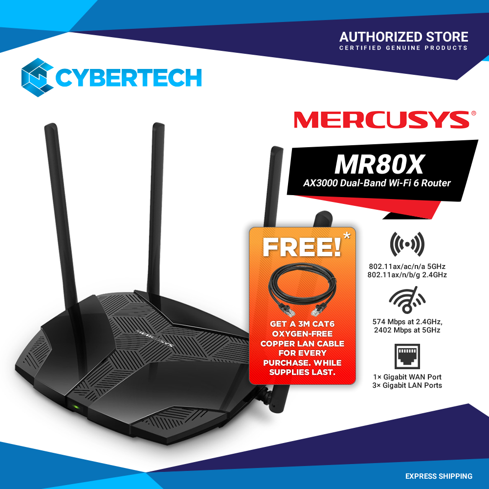 Mercusys MR80X AX3000 Dual-Band Wi-Fi 6 Router | Shopee Philippines