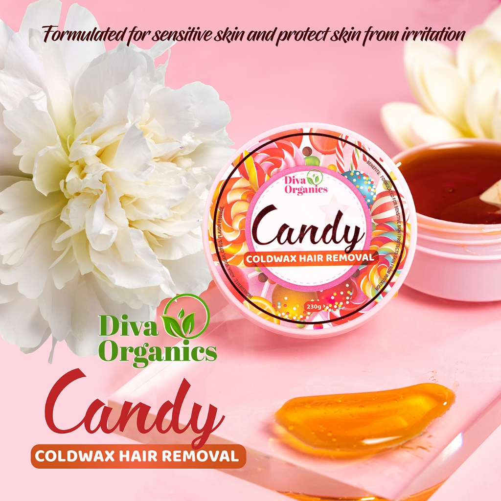 Diva Organics Candy Sugar Wax Hair Removal Brazillian Underarm, Legs ...
