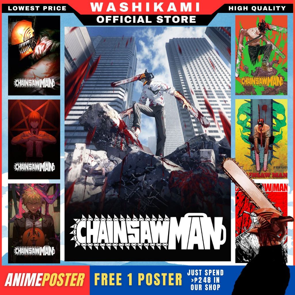Chainsaw Man : Official A4 Anime Posters / Sticker Poster - Washikami ...