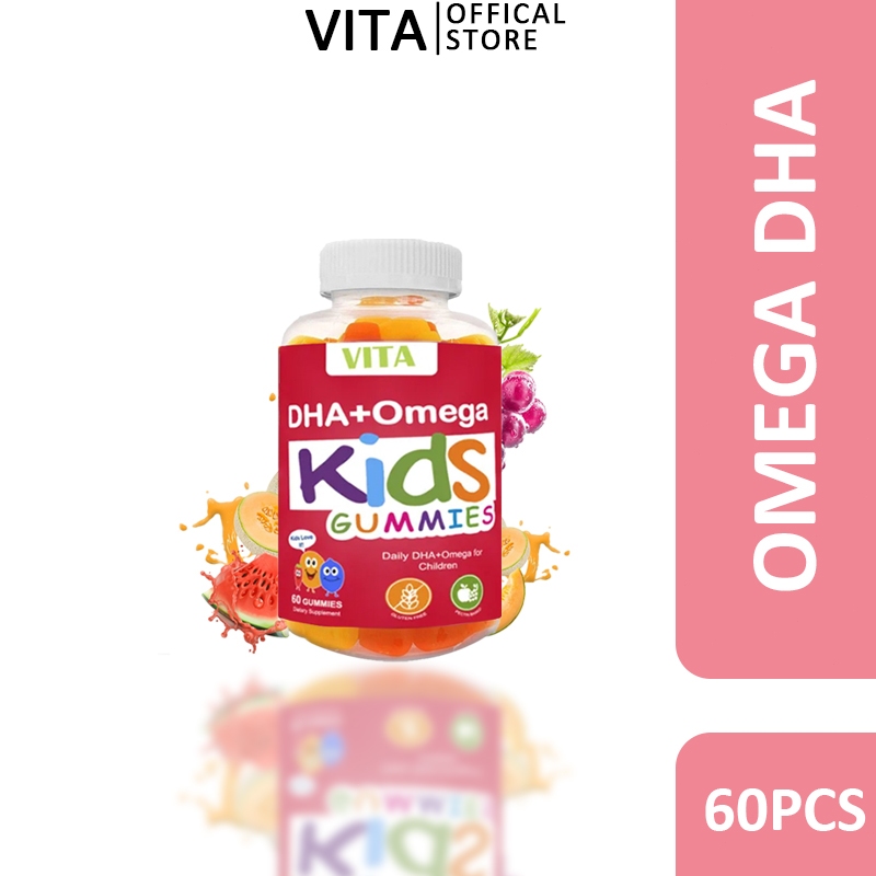VITA 60pcs OMEGA + DHA Kids Gummies Supports Healthy Brain Function ...