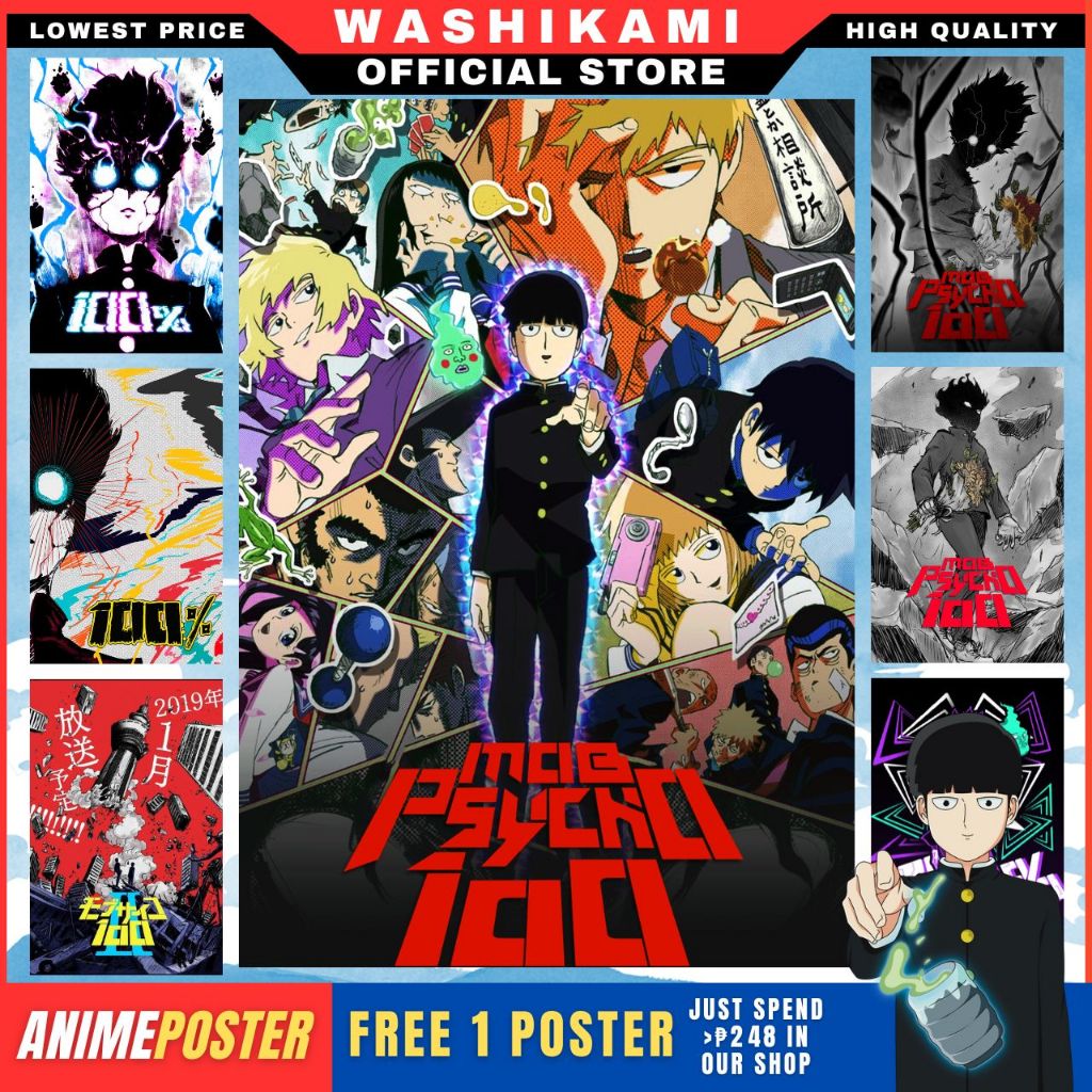 Mob Psycho : Official A4 Anime Posters / Sticker Poster - Washikami PH ...