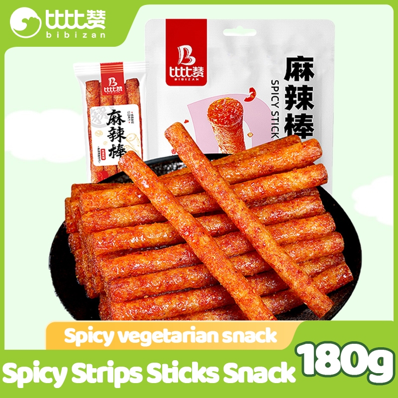 BIBIZAN Spicy Stick Strips Latiao Snack Big Gluten 180g Chinese Snacks ...