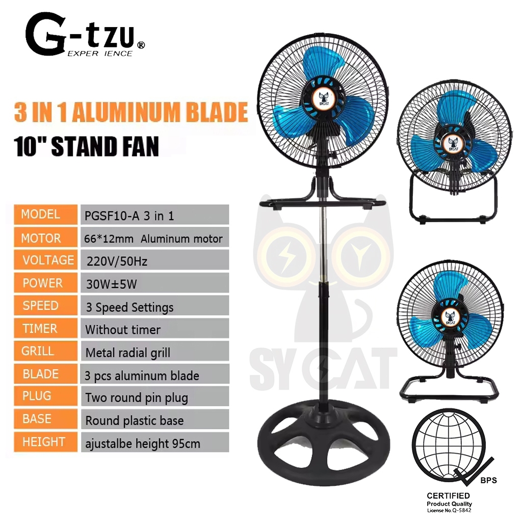SYCAT-PGSD10 3In1 Stand Fan Big Electric Fan/Wall Fan Shakeable Head ...