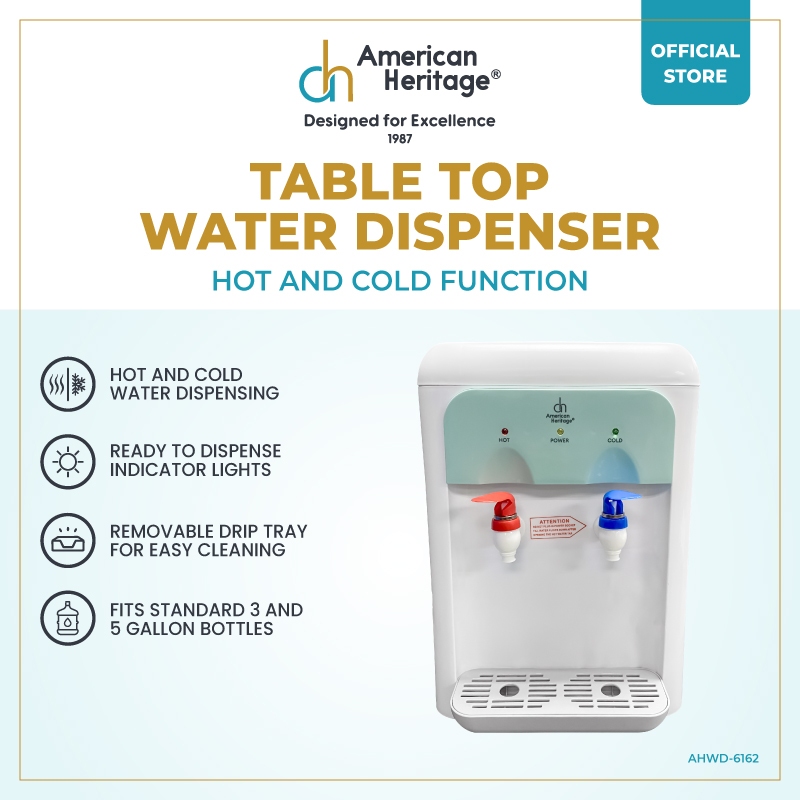 American Heritage Table Top Hot and Cold Water Dispenser AHWD-6162 ...