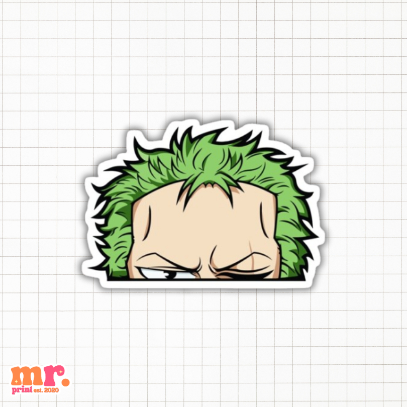 ZORO RORONOA PEEKER STICKER | ONE PIECE ANIME | WATERPROOF STICKERS ...