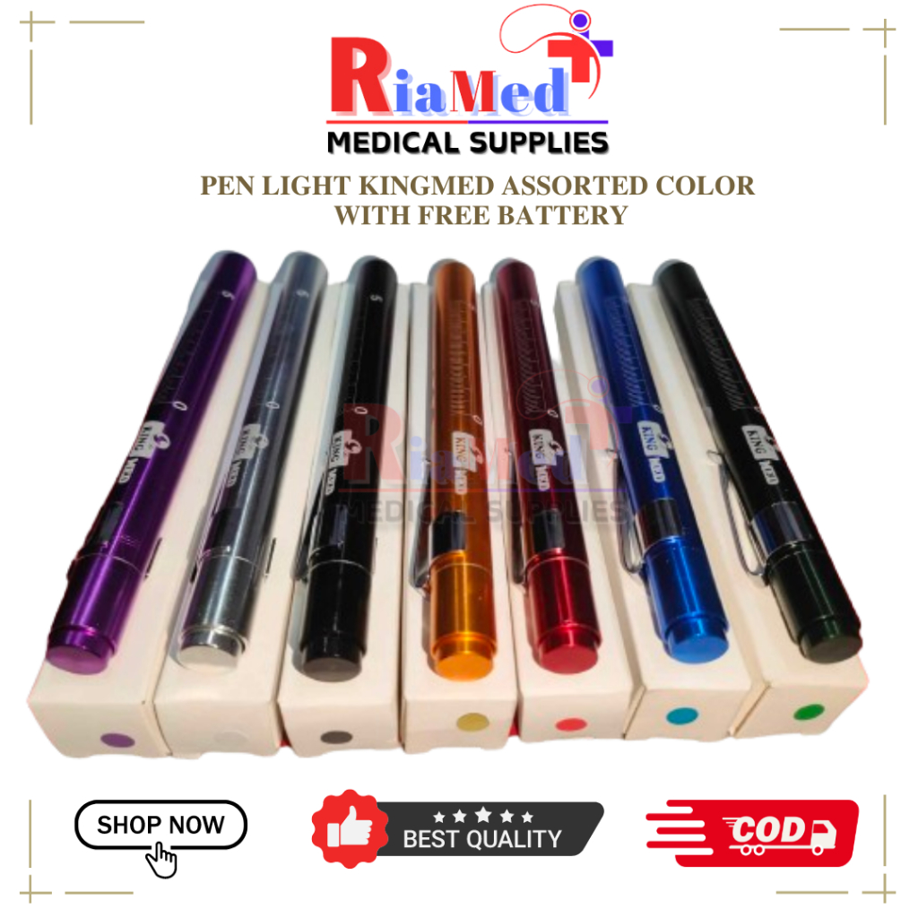 Pen light KINGMED assorted color with free battery | Shopee Philippines