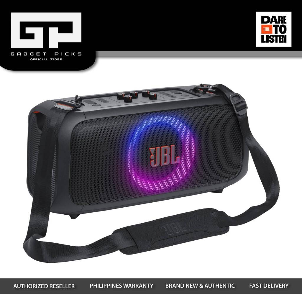 JBL PartyBox On-the-Go Essential Portable party speaker with built-in lights and wireless mic ...