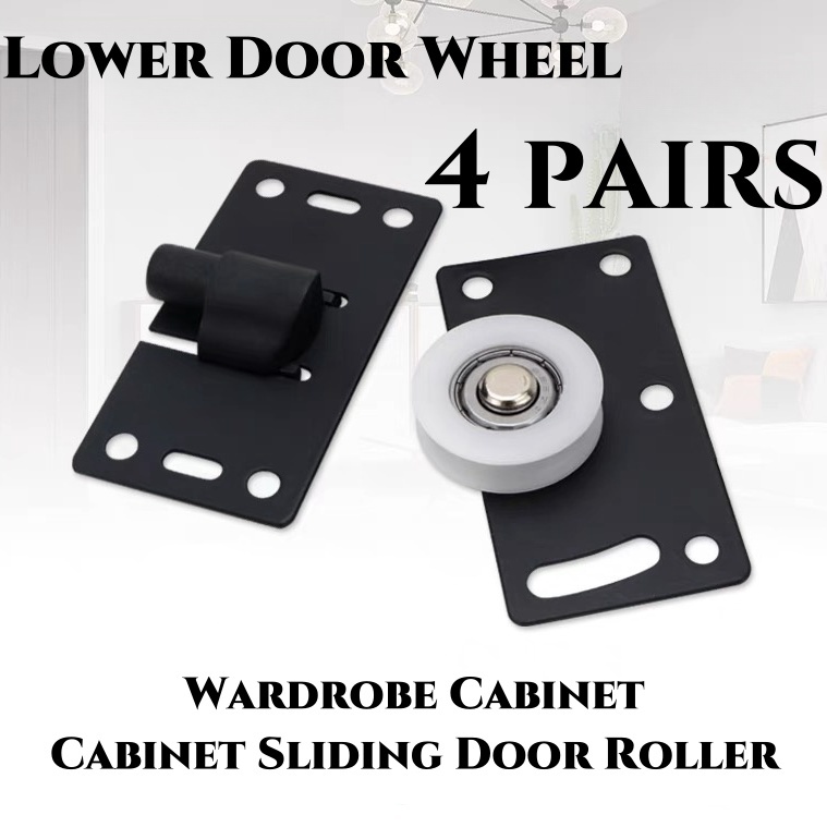 4 Set Wardrobe Cabinet Cabinet Sliding Door Roller Closet Durable ...